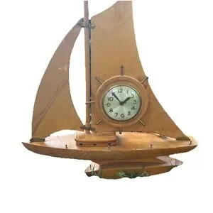 SESSIONS | Wall Decor | Vintage Sessions Wooden Sailboat Mantel Clock ...